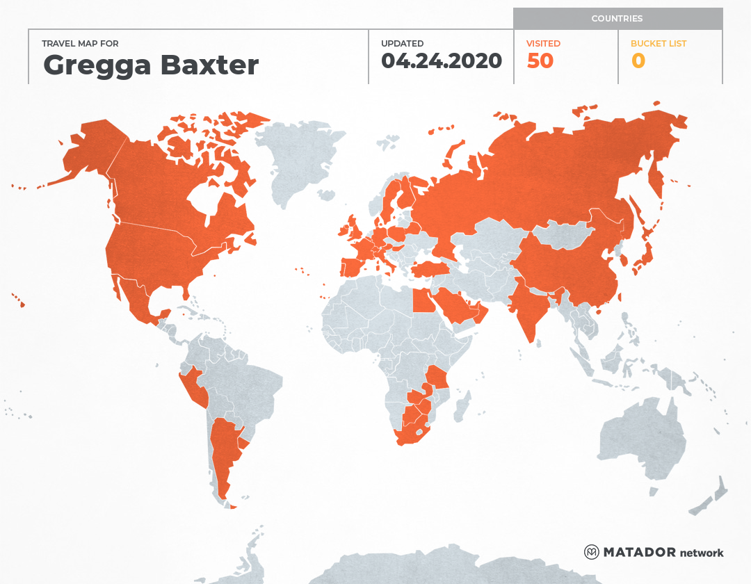 Gregga Baxter’s Travel Map – Matador Network