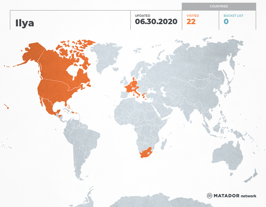 Ilya’s Travel Map – Matador Network