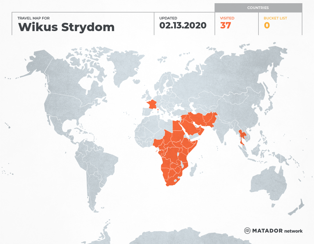 Wikus Strydom’s Travel Map – Matador Network
