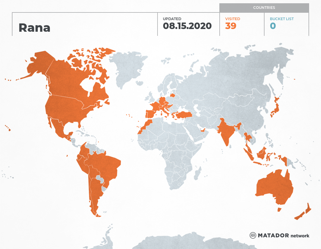 Rana’s Travel Map – Matador Network