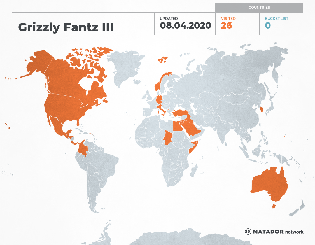 Grizzly Fantz III’s Travel Map – Matador Network