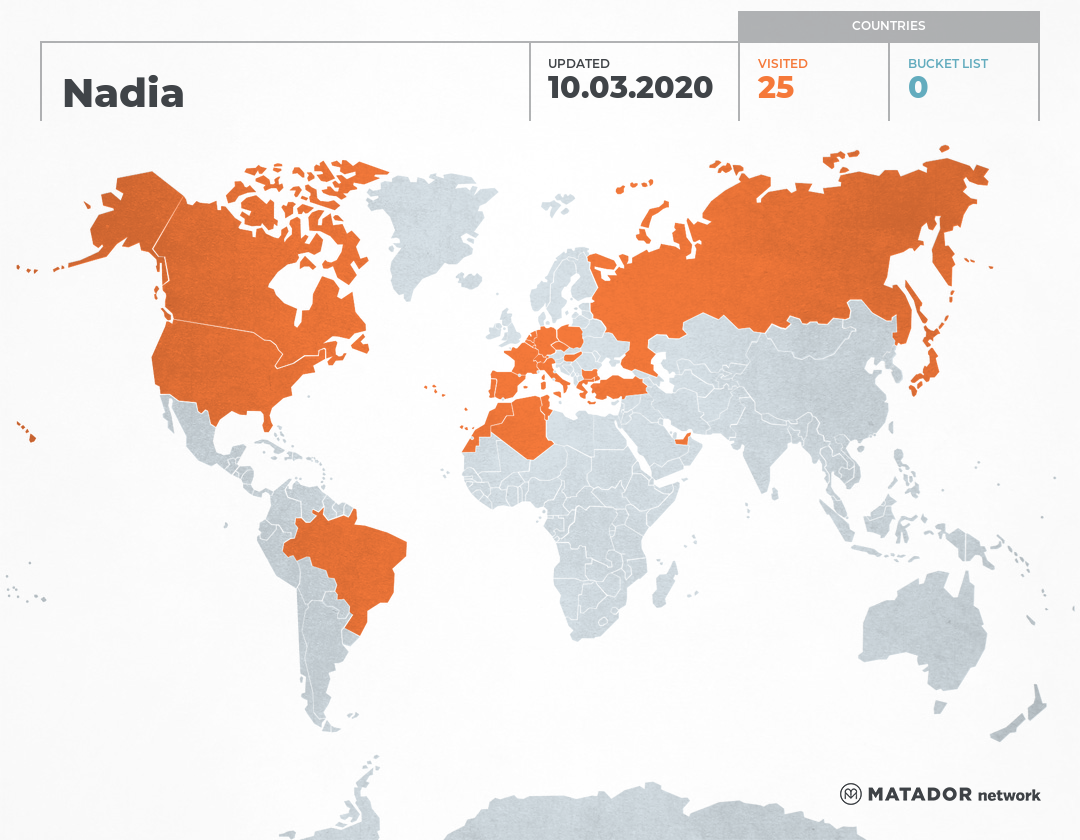 Nadia’s Travel Map – Matador Network