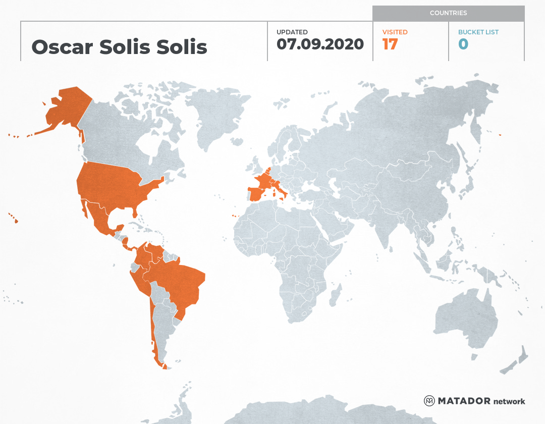 Oscar Solis Solis’s Travel Map – Matador Network