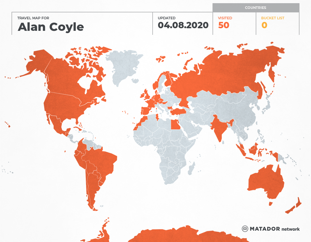 Alan Coyle’s Travel Map – Matador Network