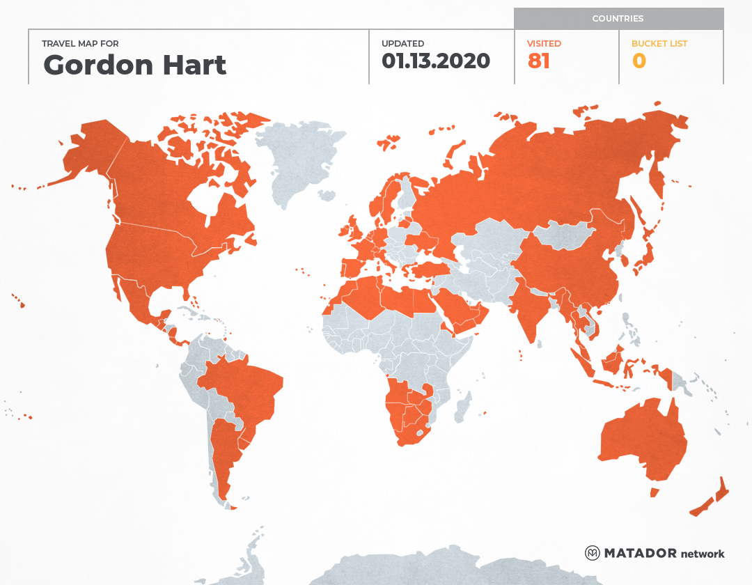 Gordon Hart’s Travel Map – Matador Network