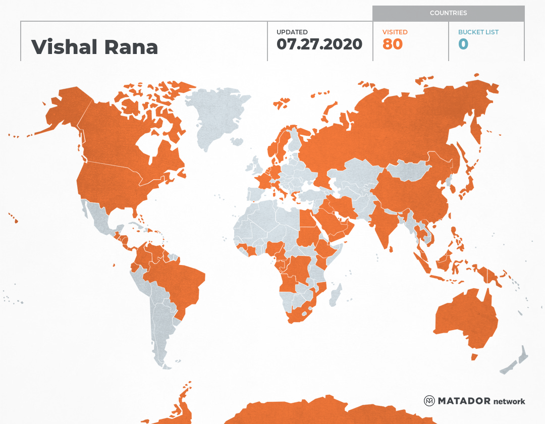 Vishal Rana’s Travel Map – Matador Network