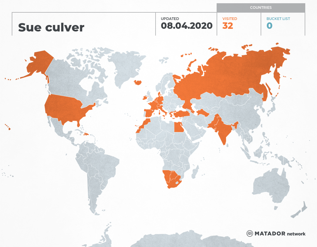 Sue Culver’s Travel Map – Matador Network