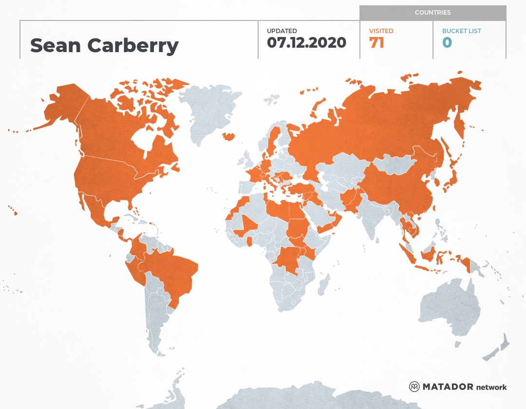 Sean Carberry’s Travel Map – Matador Network