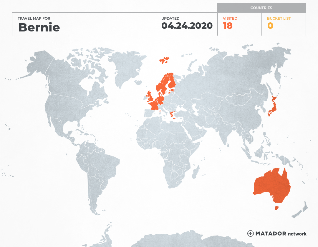 Bernie’s Travel Map – Matador Network