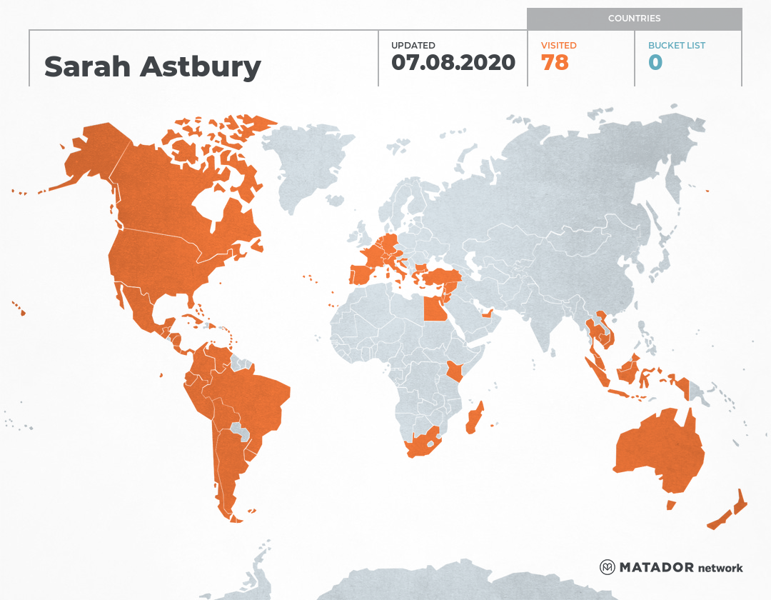 Sarah Astbury’s Travel Map – Matador Network