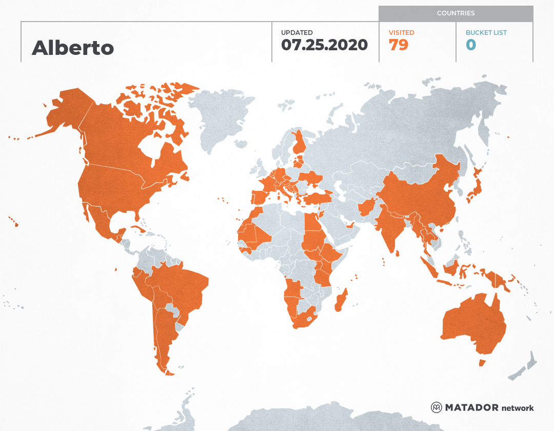 Alberto’s Travel Map – Matador Network