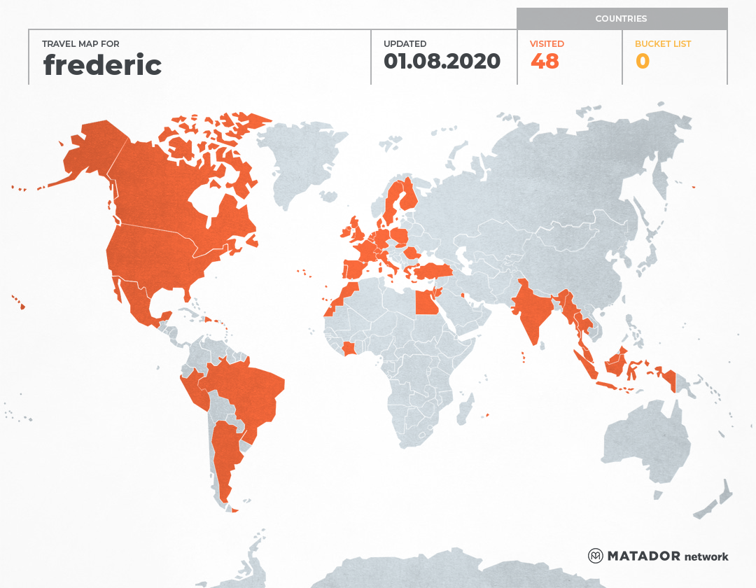 Frederic’s Travel Map – Matador Network