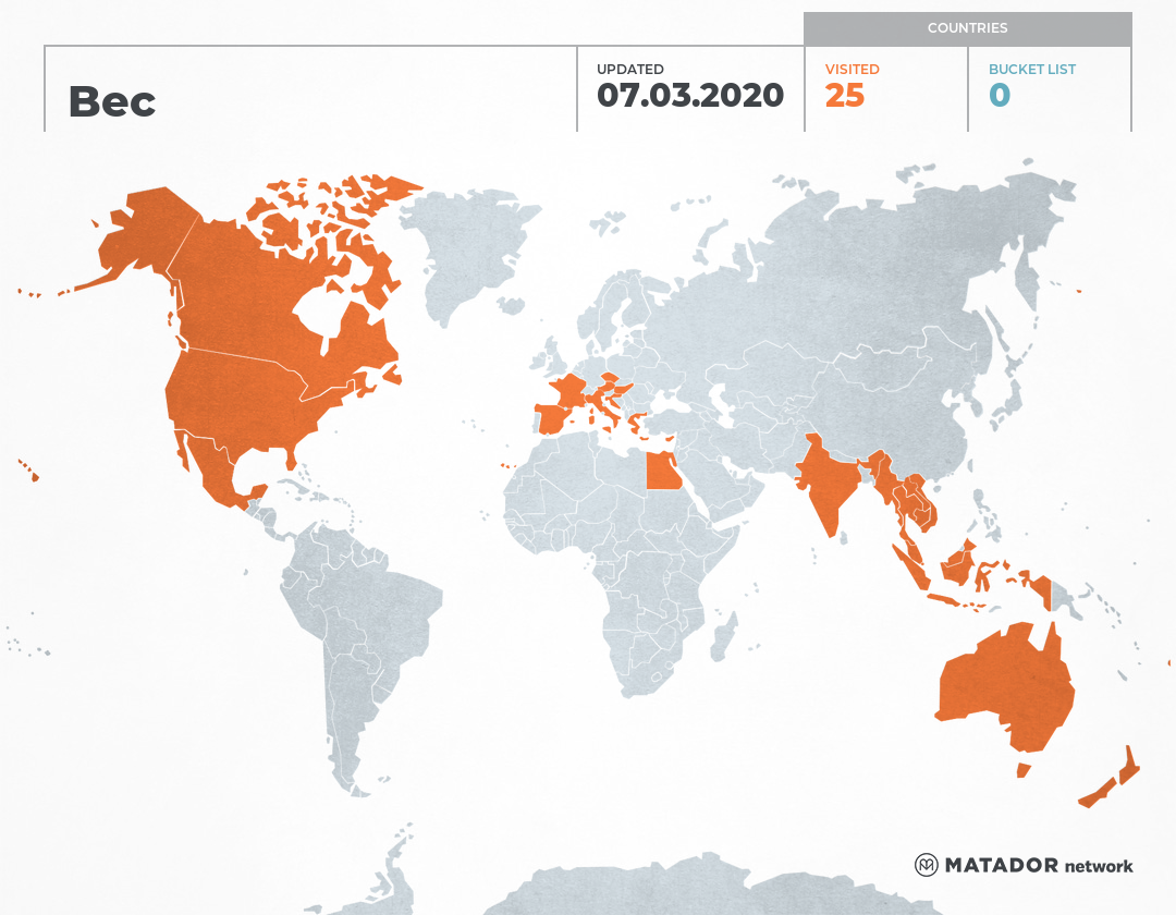 Bec’s Travel Map – Matador Network