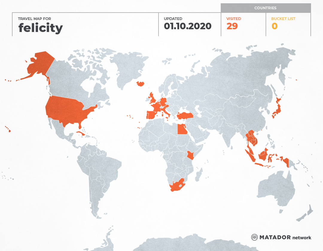 Felicity’s Travel Map – Matador Network