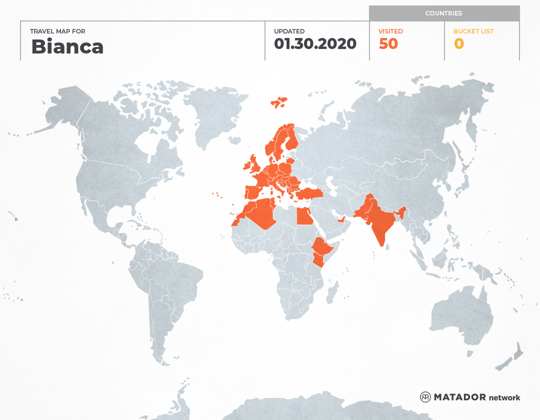 Bianca’s Travel Map – Matador Network