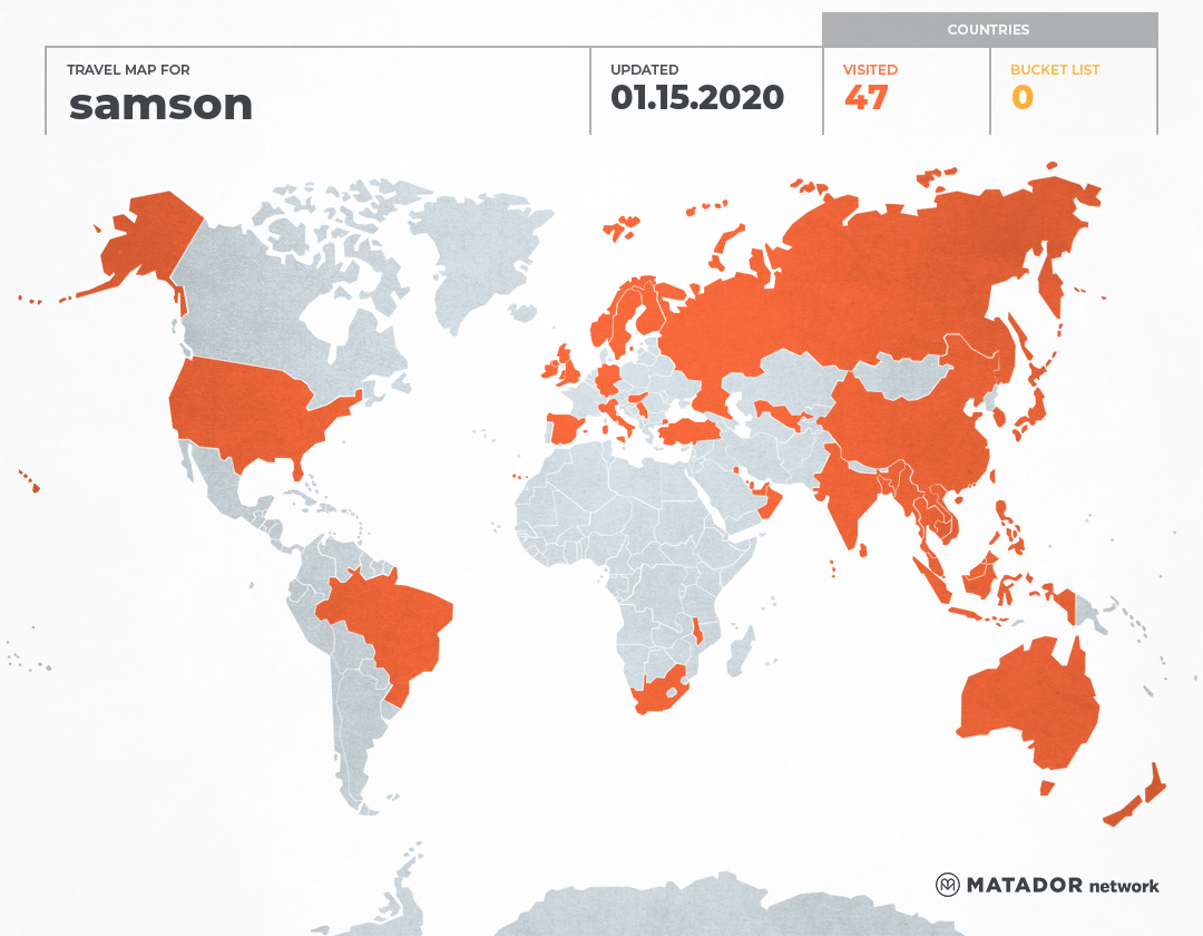 Samson’s Travel Map – Matador Network