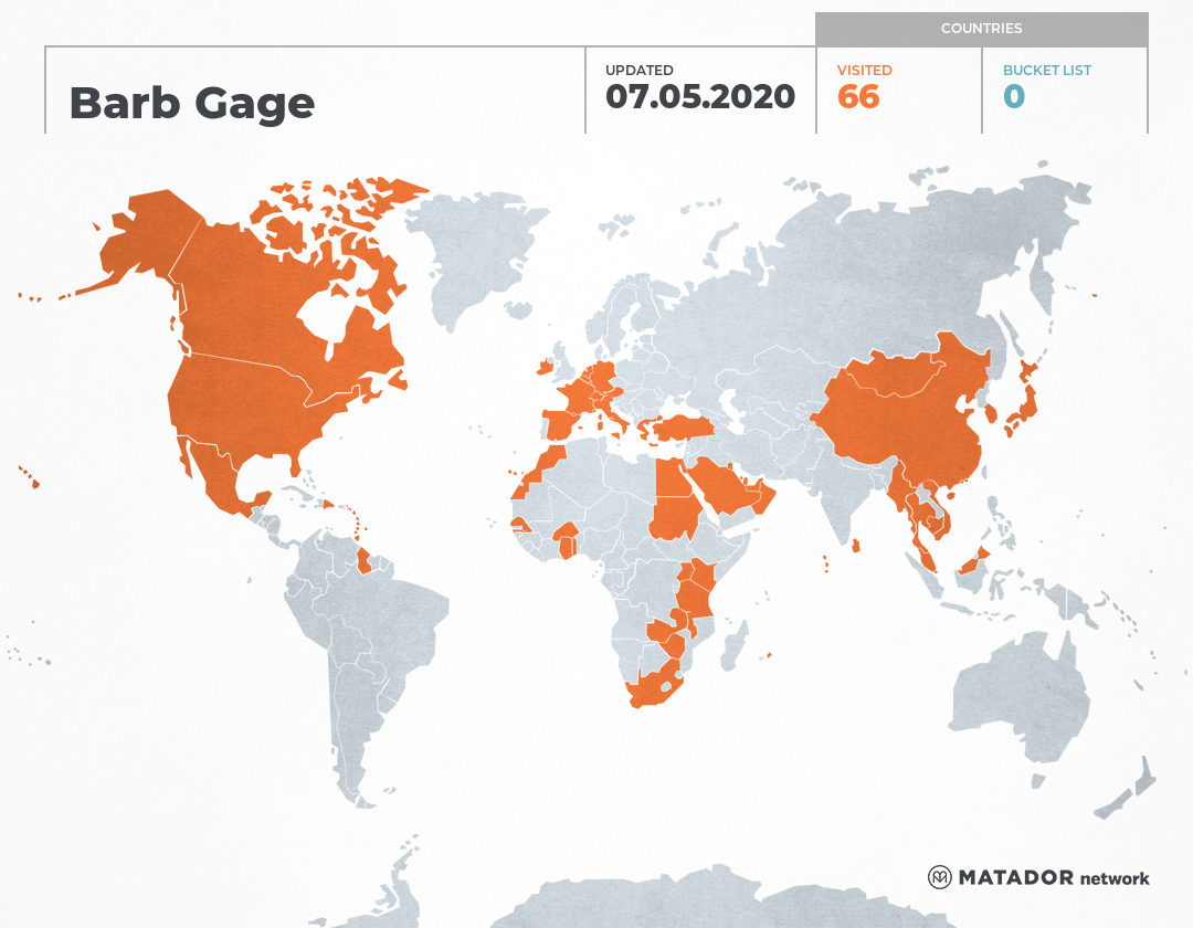 Barb Gage’s Travel Map – Matador Network