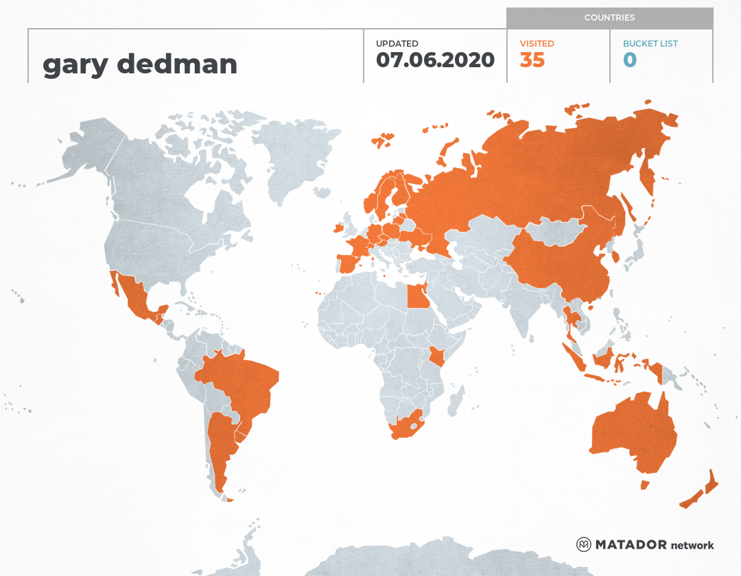 Gary Dedman’s Travel Map – Matador Network