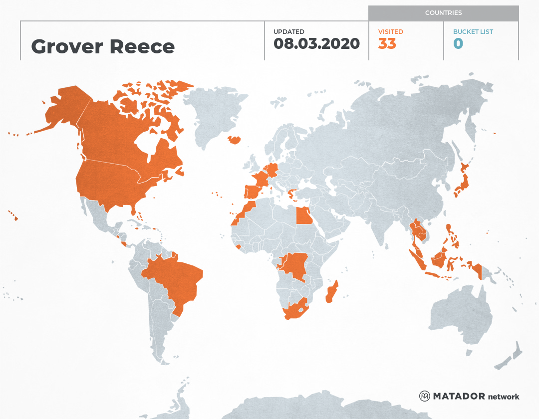 Grover Reece’s Travel Map – Matador Network