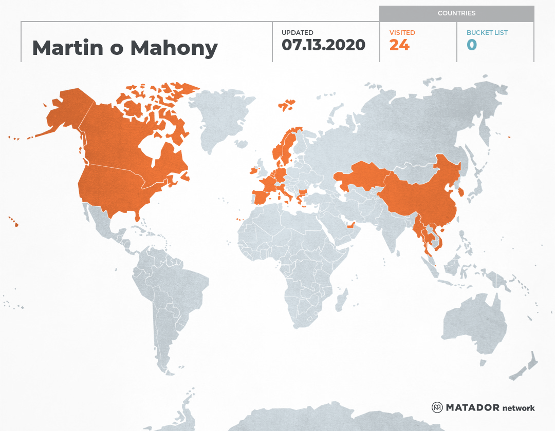 Martin O Mahony’s Travel Map – Matador Network