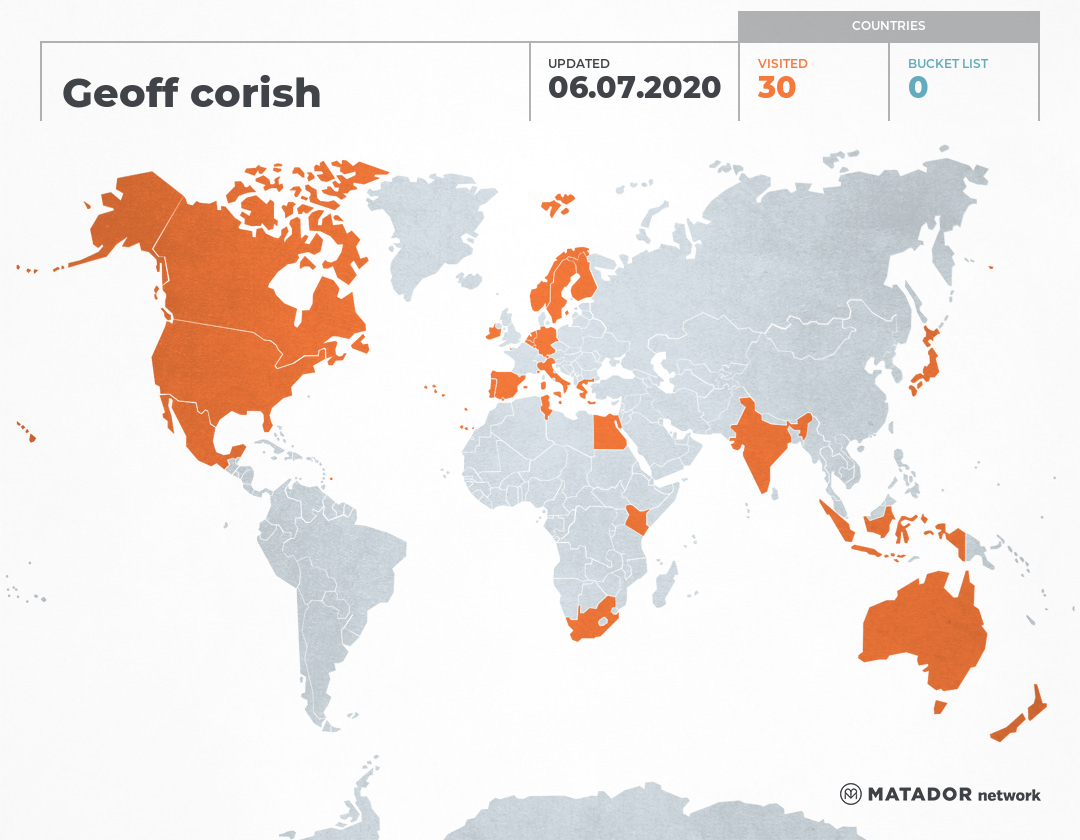 Geoff Corish’s Travel Map – Matador Network
