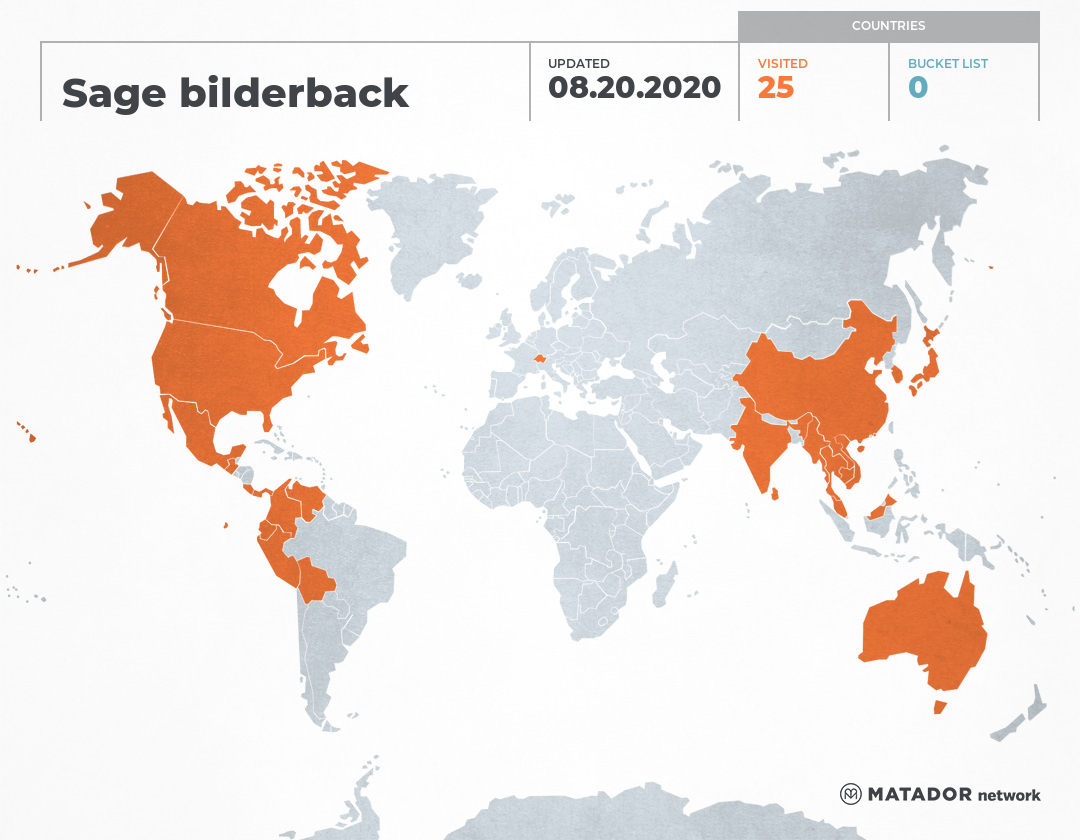 Sage Bilderback’s Travel Map – Matador Network