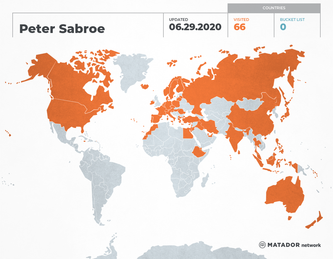 Peter Sabroe’s Travel Map – Matador Network