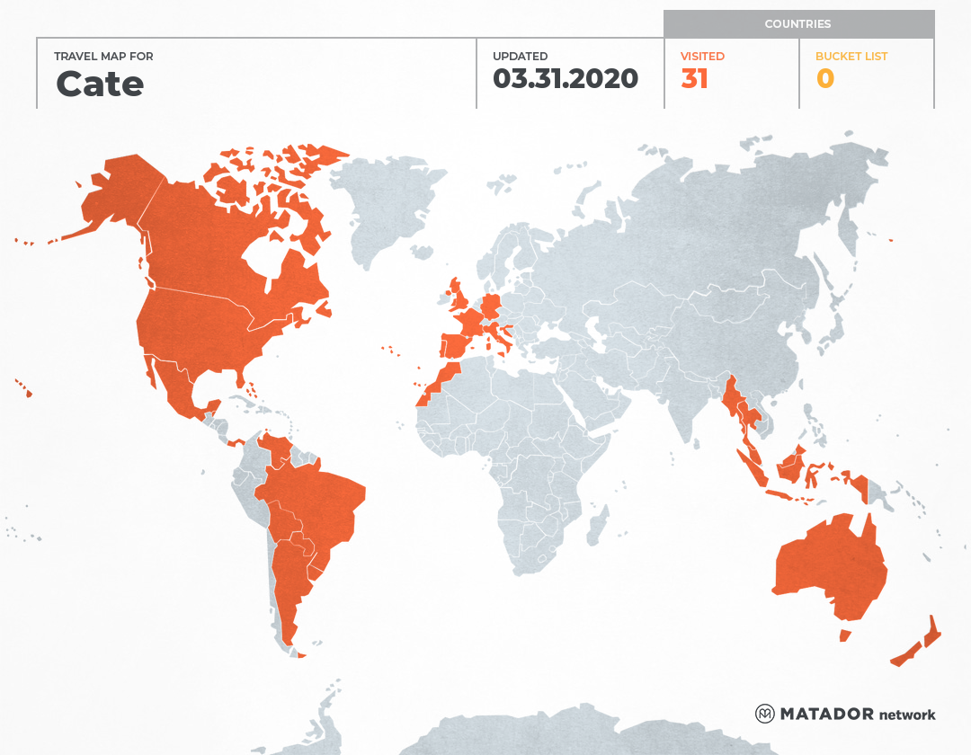 Cate’s Travel Map – Matador Network