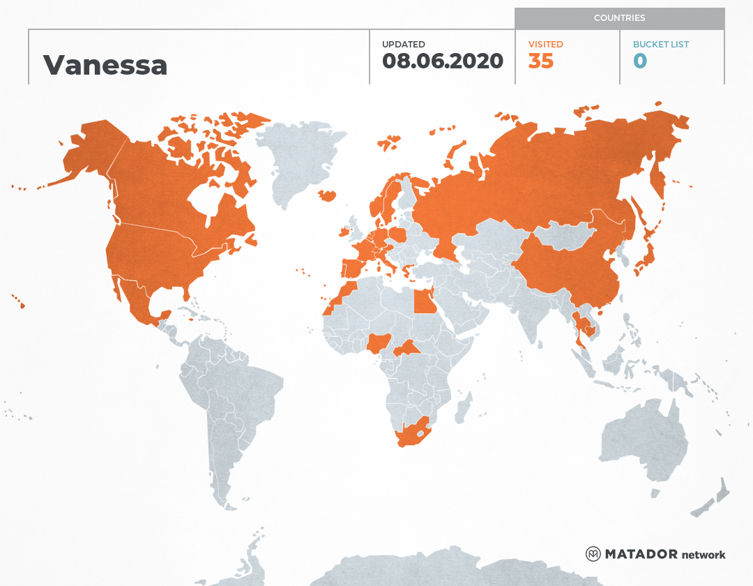 Vanessa’s Travel Map – Matador Network