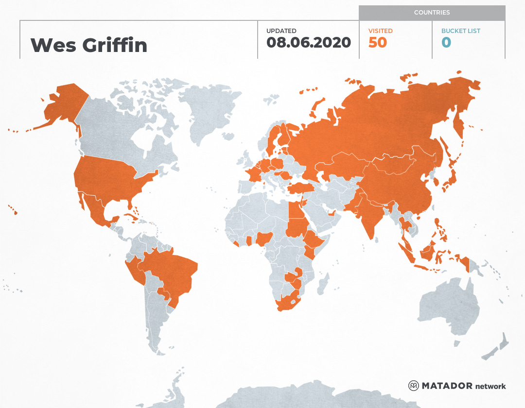 Wes Griffin’s Travel Map – Matador Network