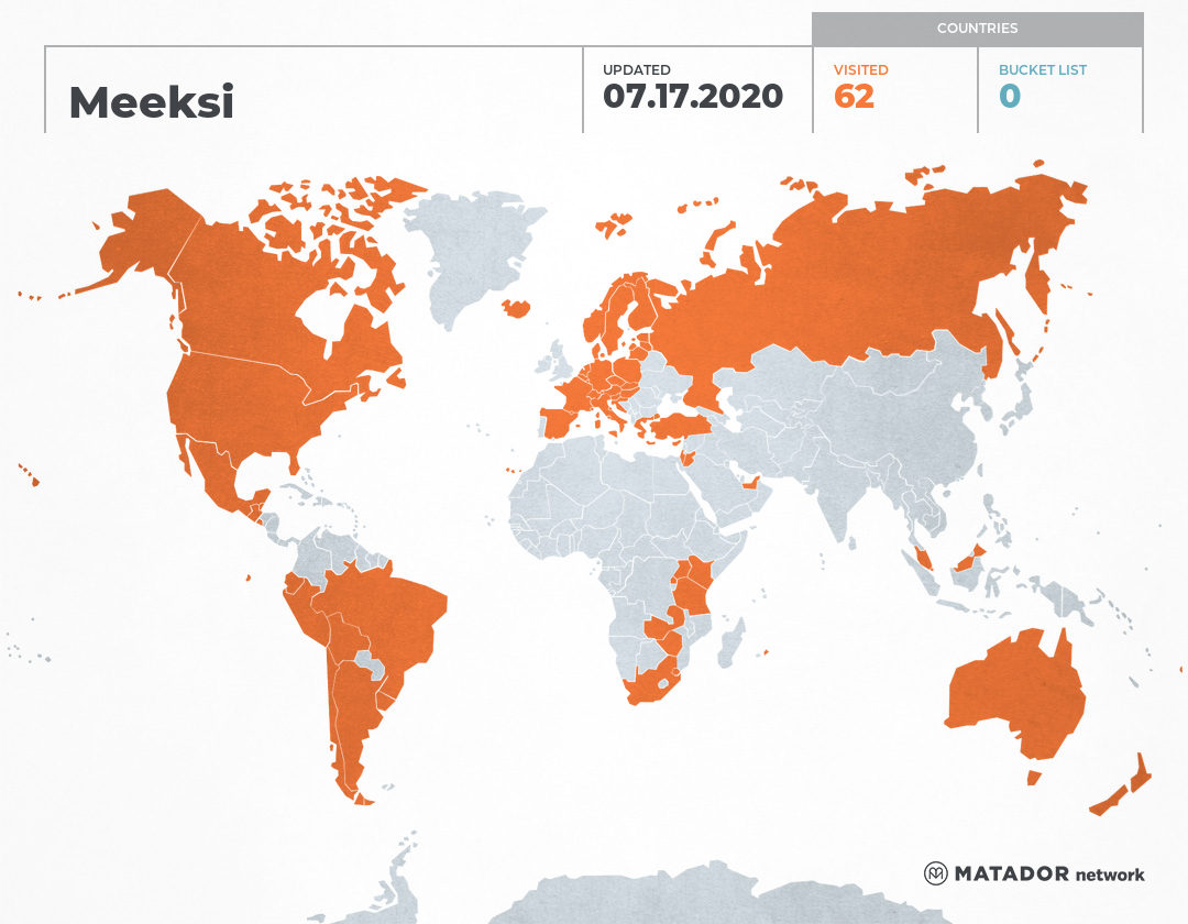 Meeksi’s Travel Map – Matador Network