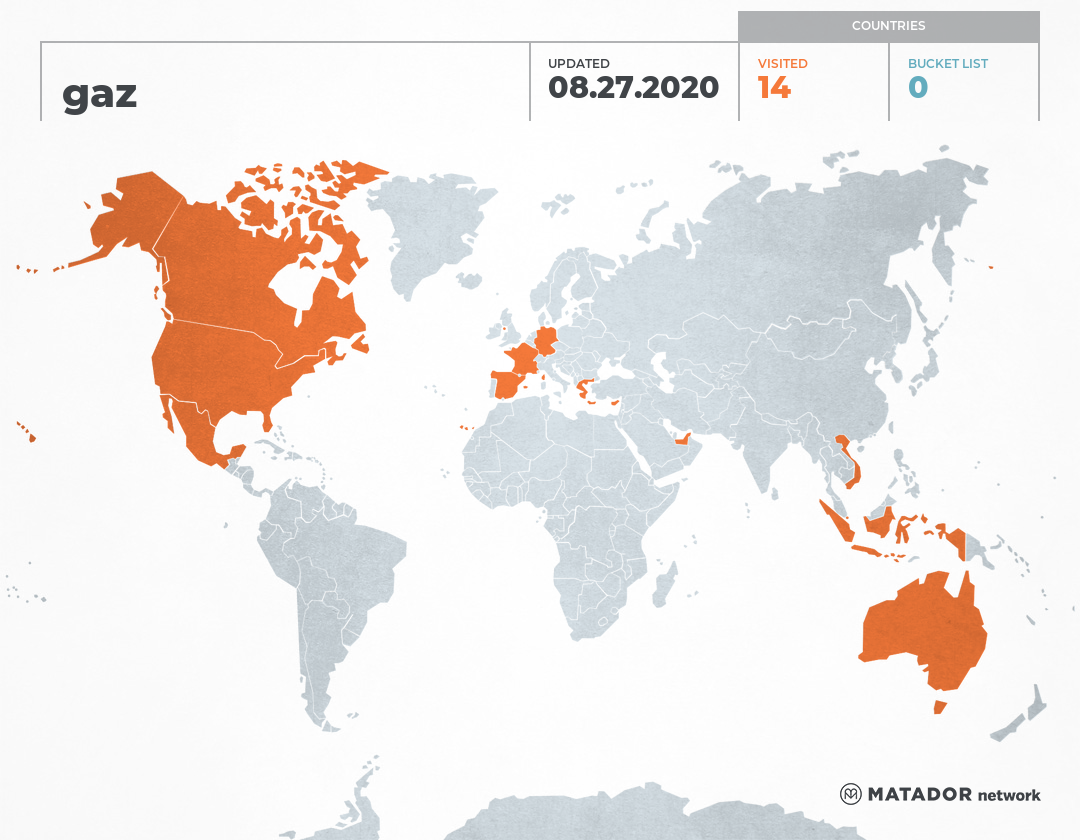 Gaz’s Travel Map – Matador Network