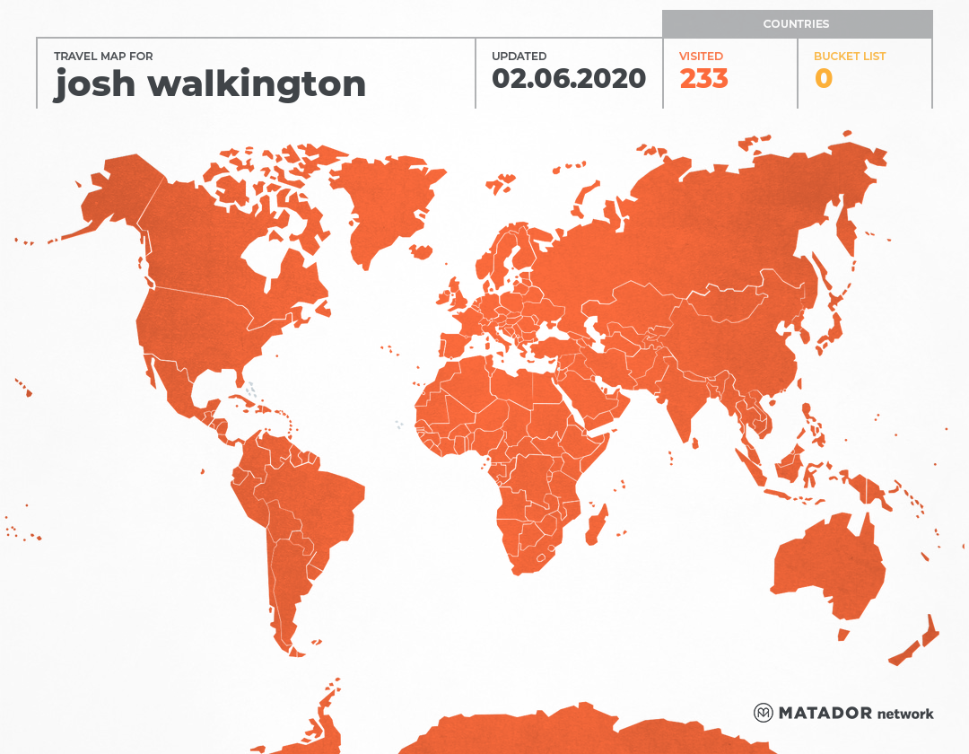 Josh Walkington’s Travel Map – Matador Network