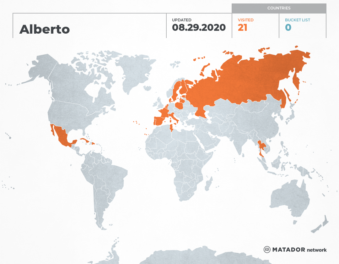 Alberto’s Travel Map – Matador Network