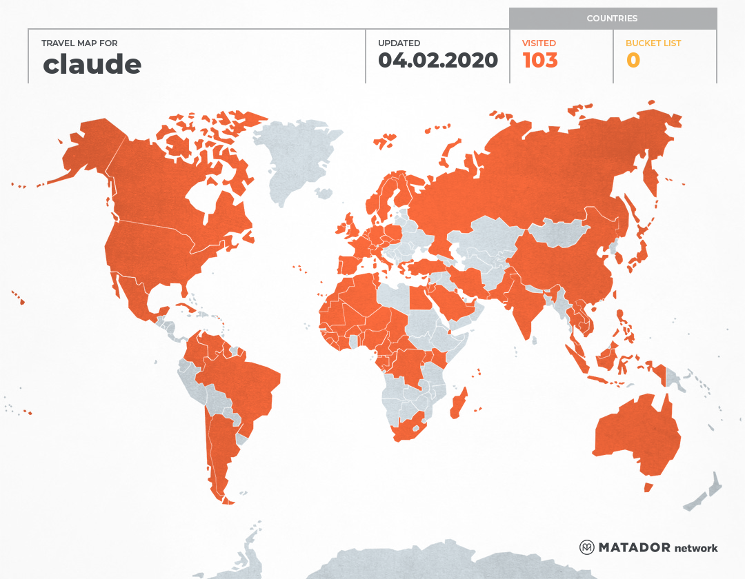 Claude’s Travel Map – Matador Network