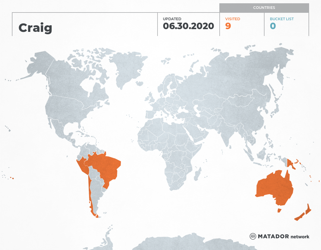 Craig’s Travel Map – Matador Network