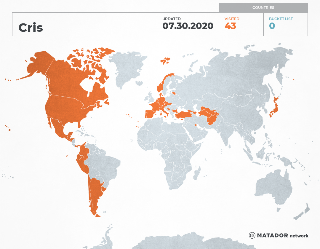 Cris’s Travel Map – Matador Network