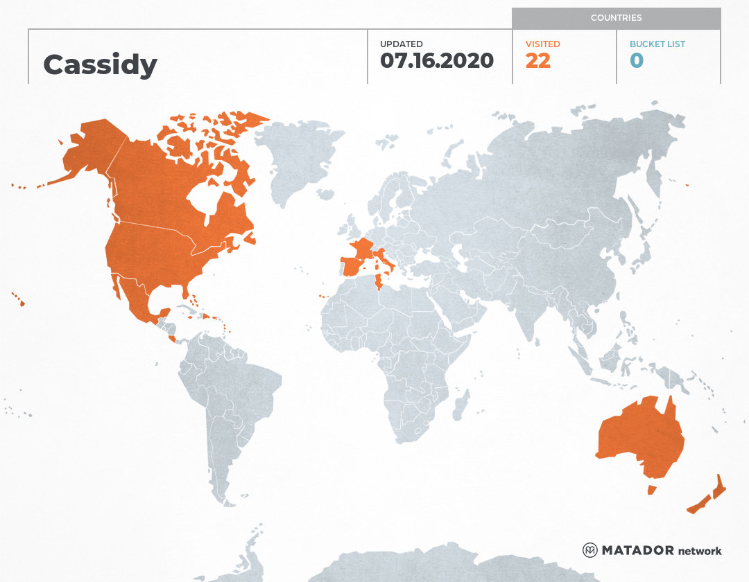 Cassidy’s Travel Map – Matador Network