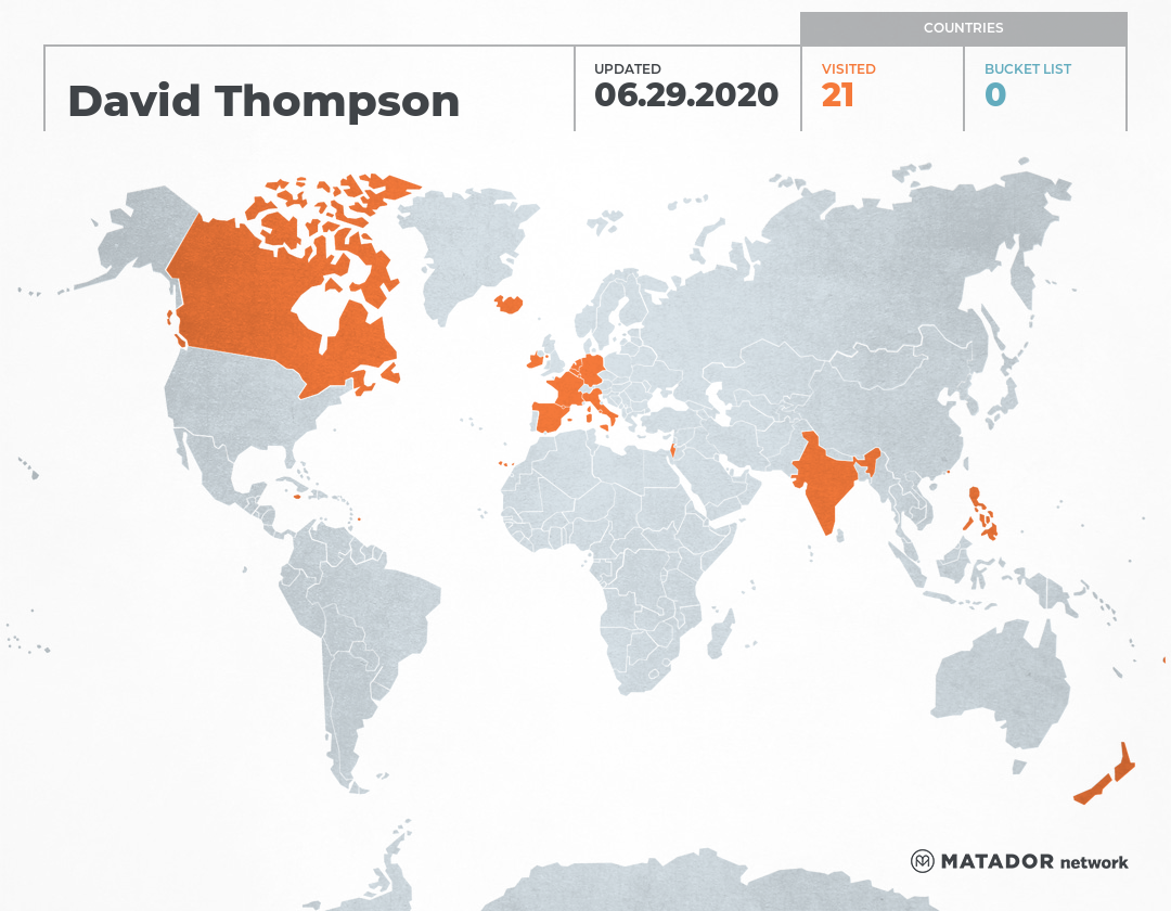 David Thompson’s Travel Map – Matador Network