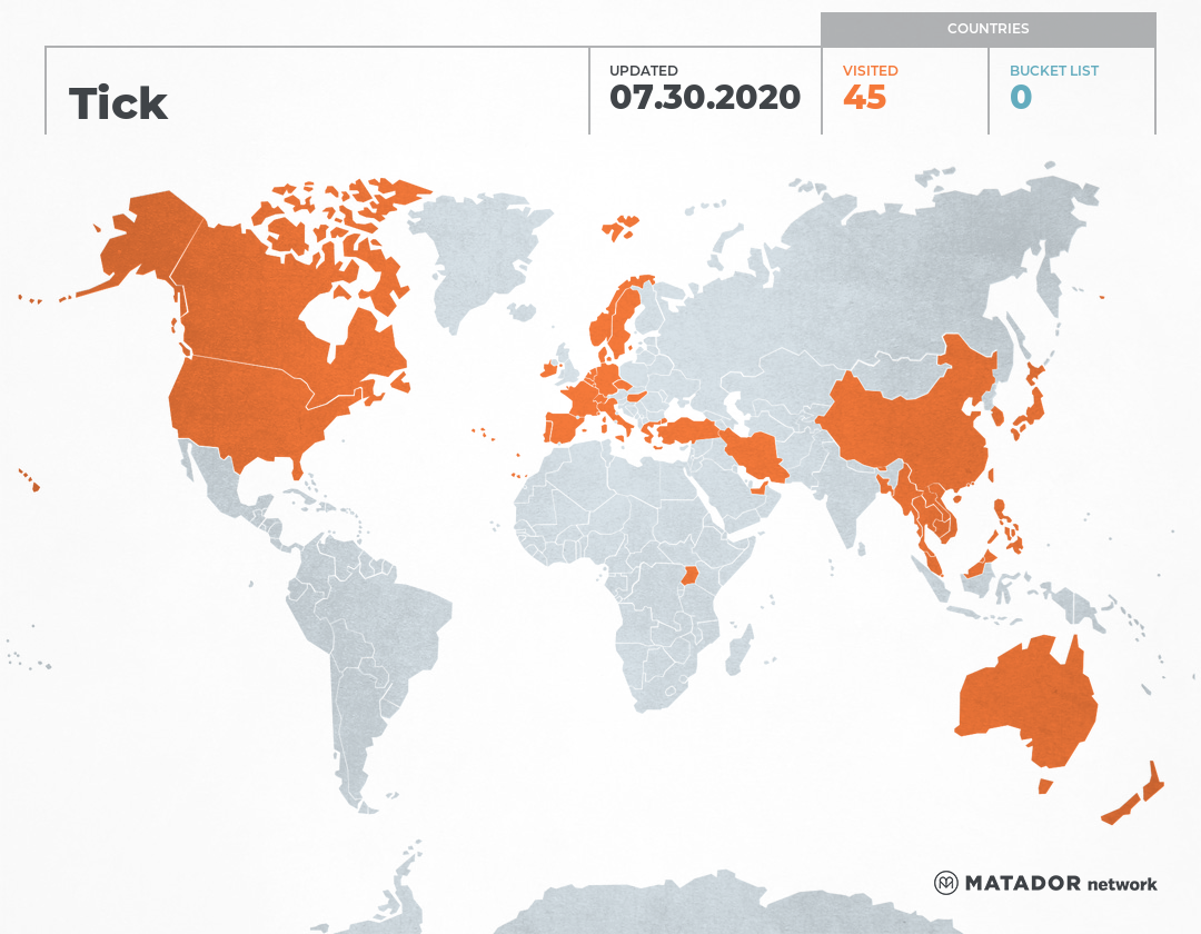 Tick’s Travel Map – Matador Network