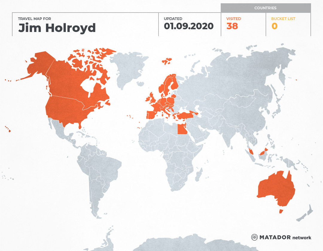 Jim Holroyd’s Travel Map – Matador Network