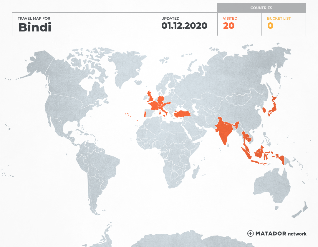 Bindi’s Travel Map – Matador Network