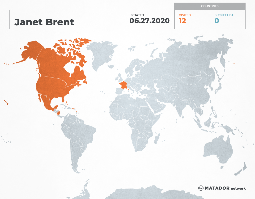 Janet Brent’s Travel Map – Matador Network