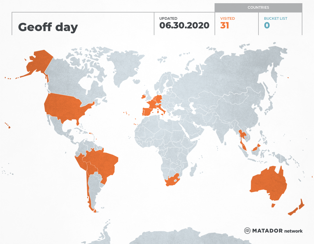 Geoff Day’s Travel Map – Matador Network
