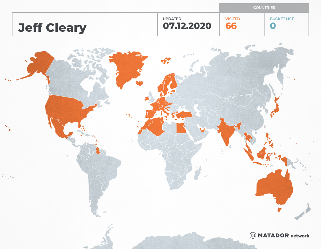 Jeff Cleary’s Travel Map – Matador Network