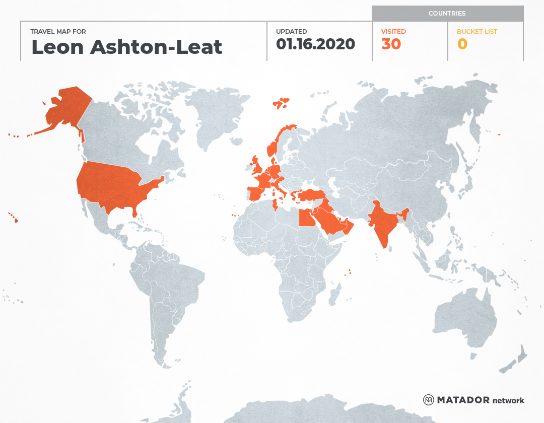 Leon Ashton-Leatherland’s Travel Map – Matador Network