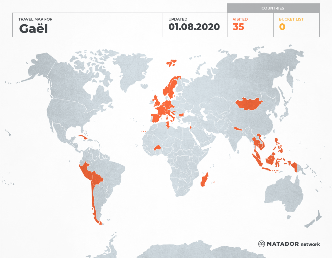 Gaël’s Travel Map – Matador Network