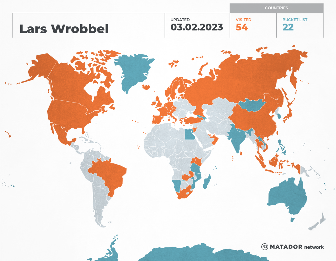 Lars Wrobbel’s Travel Map – Matador Network