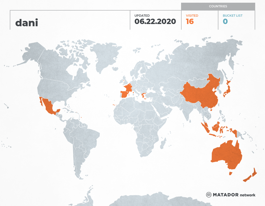 Dani’s Travel Map – Matador Network