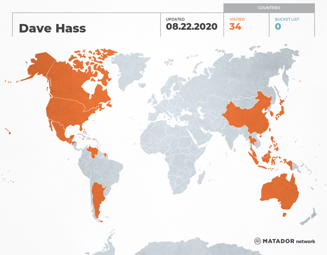 Dave Hass’s Travel Map – Matador Network